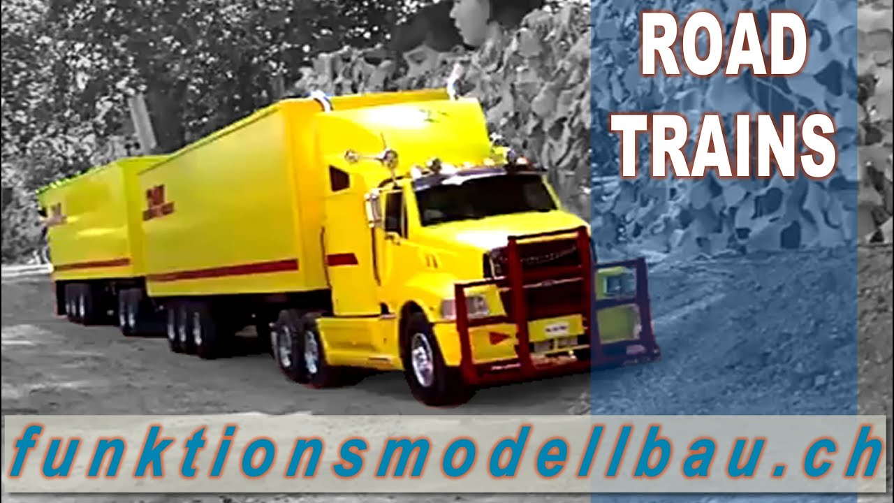 RC TRUCK ROAD TRAIN PARADE - BIG RC TRUCK CONVOY - YouTube