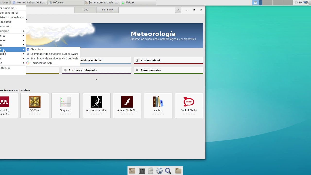 Reborn OS XFCE Desktop T1709 Spanish - YouTube