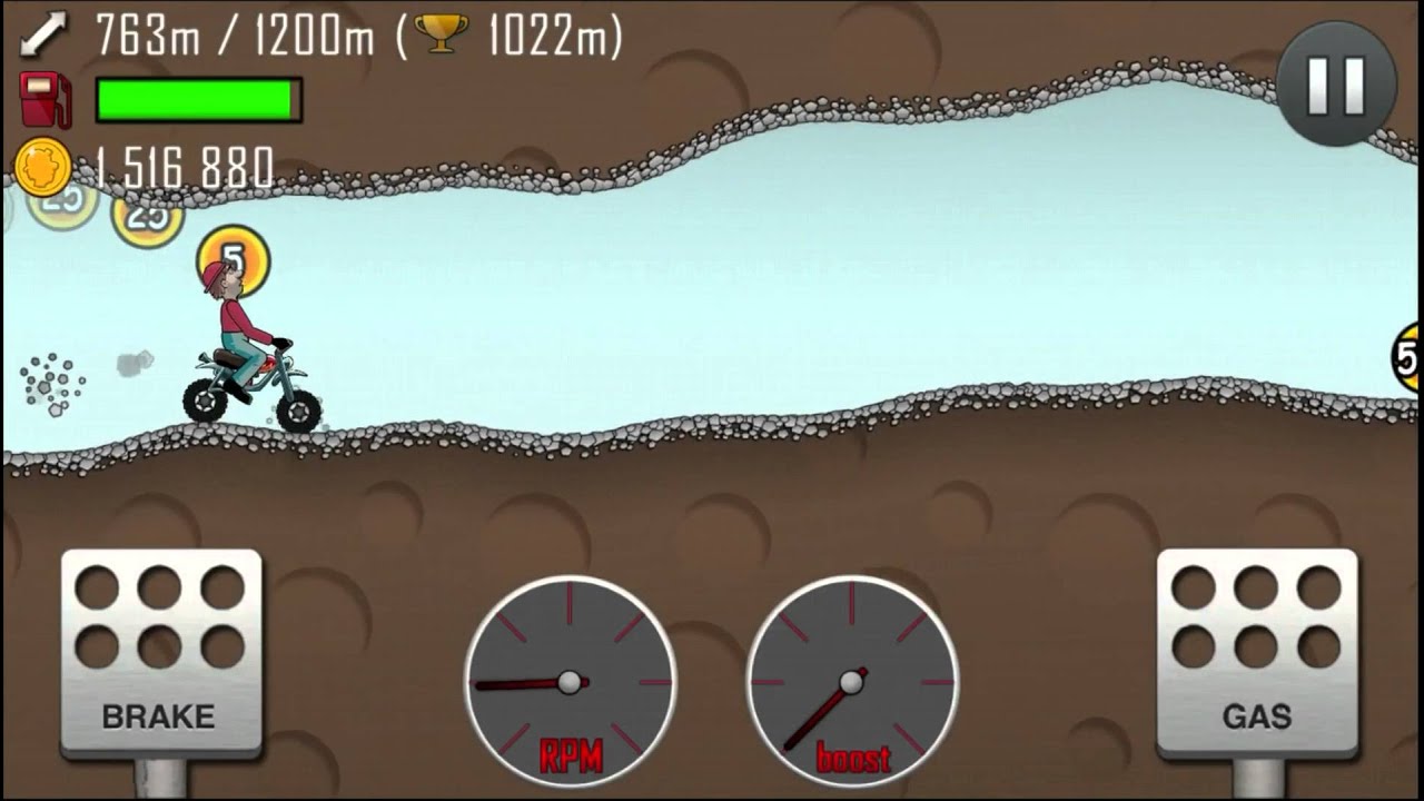 Hill Climb Racing #6 - Max Minibike - Cave - 1158m - YouTube
