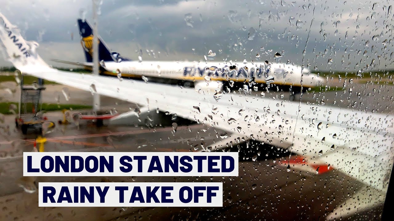 Rainy TAKE OFF from LONDON STANSTED | Ryanair 737-800 - YouTube