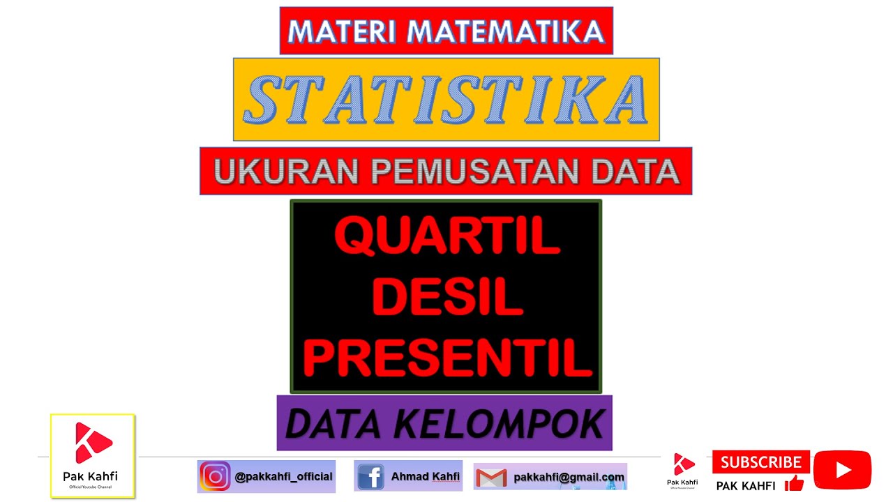 QUARTIL DESIL PERSENTIL PADA DATA KELOMPOK - YouTube
