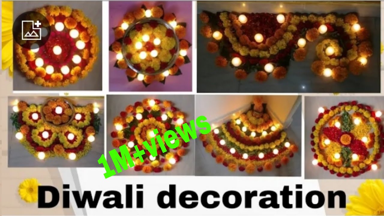 Diwali decoration ideas at home | festival flower rangoli designs # ...