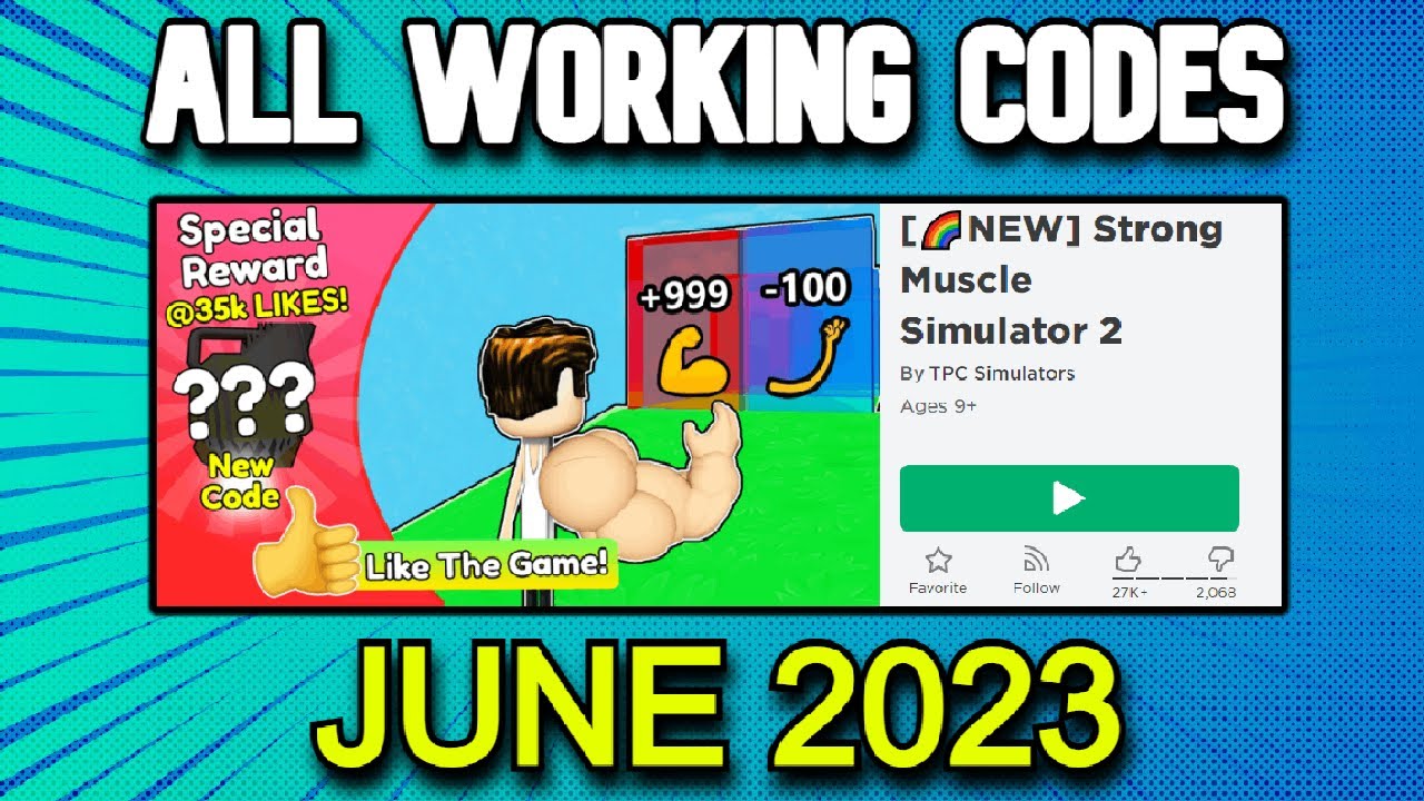 Roblox All Working Strong Muscle Simulator 2 Codes in June 2023 - YouTube