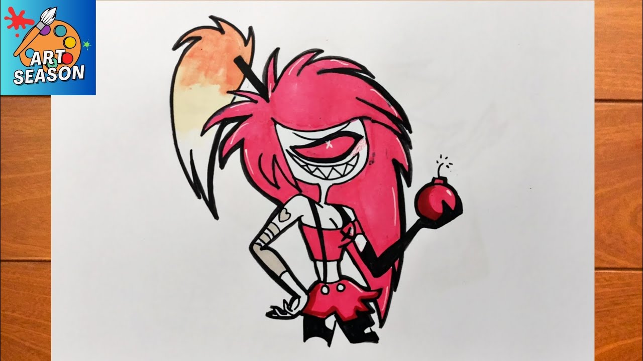 How to Draw Cherri Bomb - Hazbin Hotel - YouTube