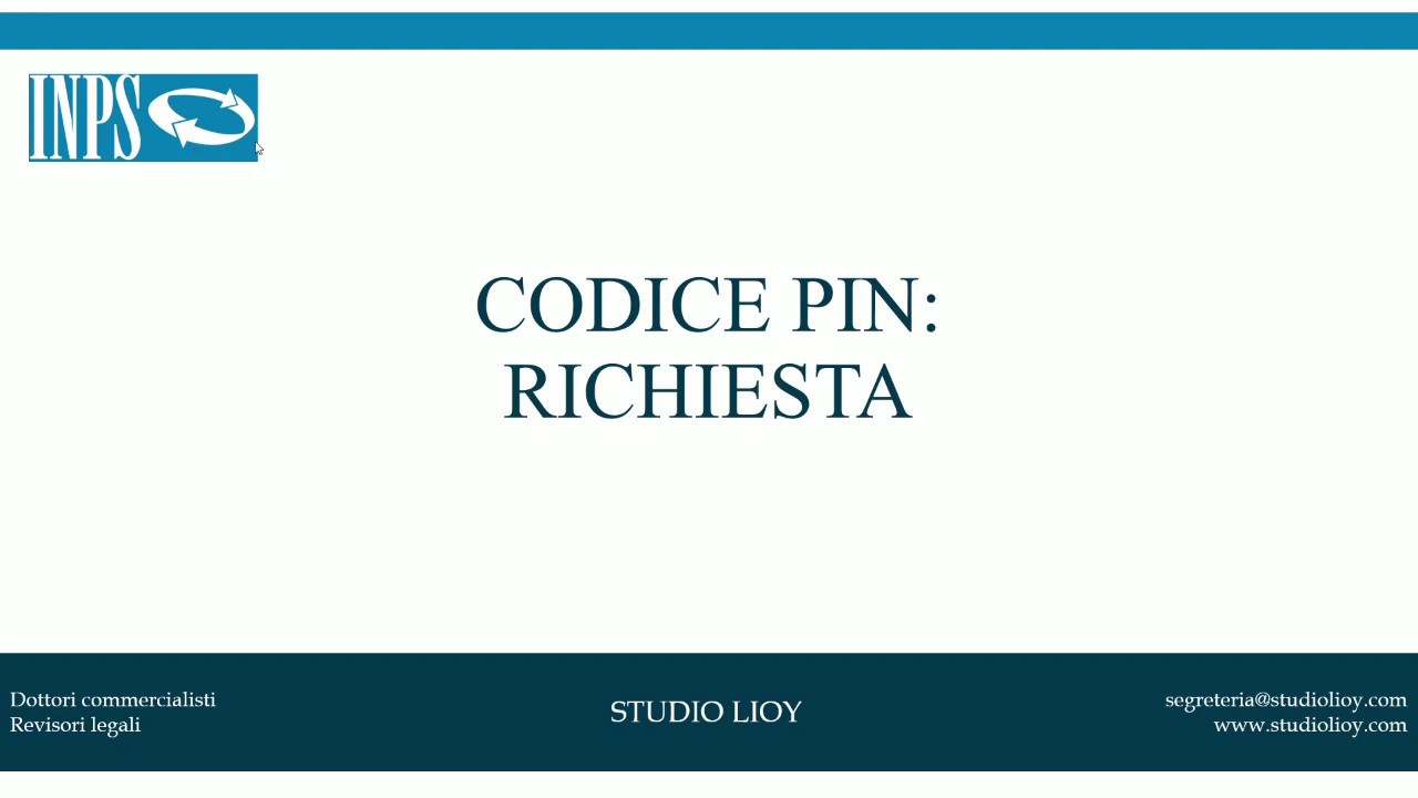 Inps: Richiesta Codice Pin - YouTube