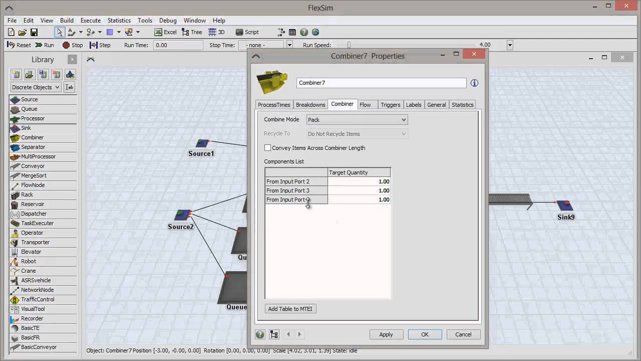 FlexTips - Uso Básico do Combiner no FlexSim - YouTube