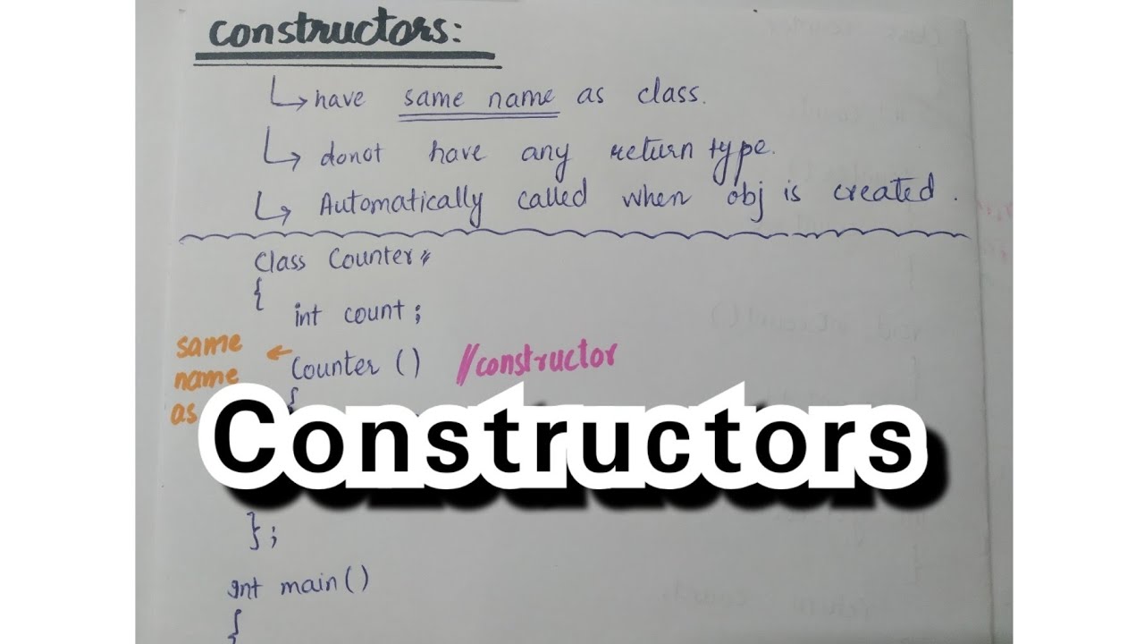 Constructors Oop In C Urdu Hindi Youtube