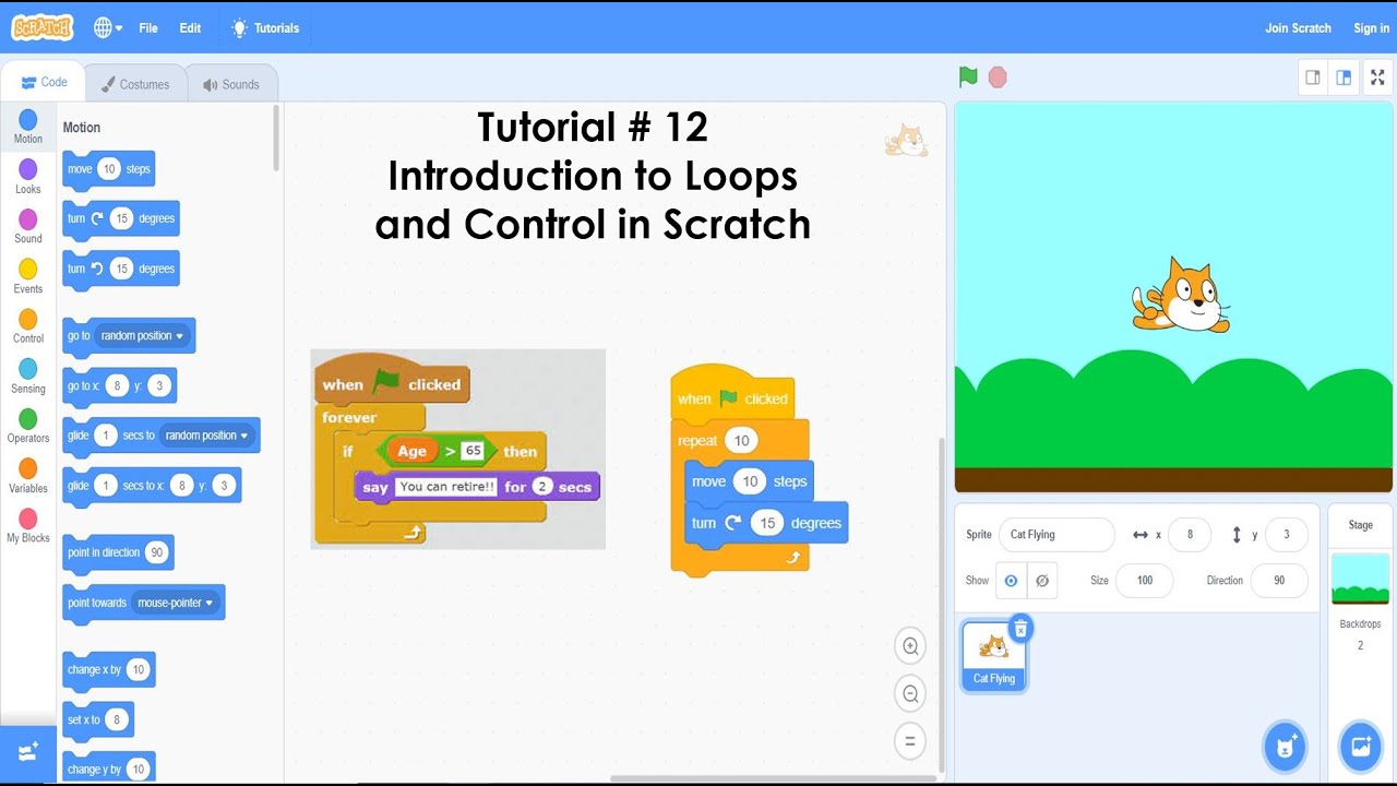 Repeat Loop Forever Loop And Wait For Seconds In Scratch Programming Tutorial 12 Youtube
