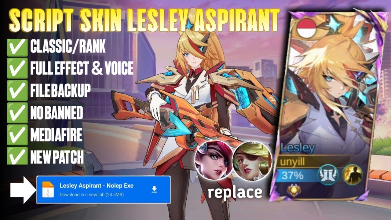 Script Skin Lesley Aspirant Deadeye Spectre Full Effect | Full Voice | New Patch - YouTube