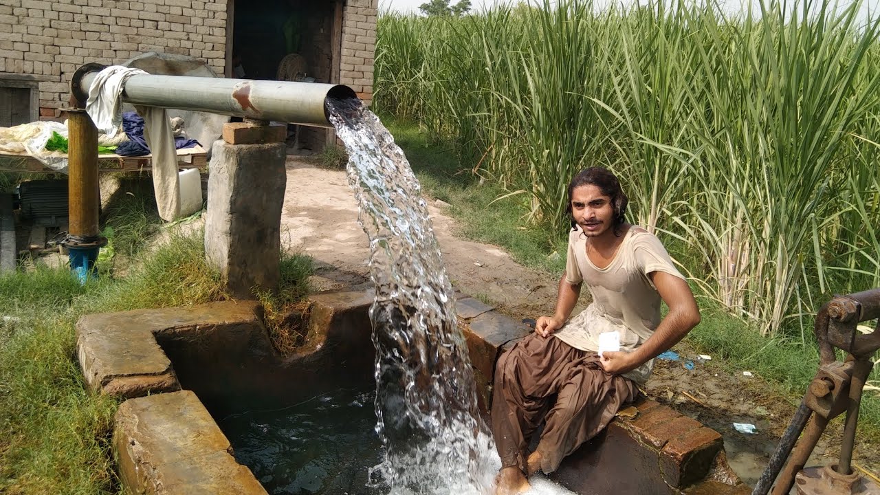 Village Tube Well Fun | Kids Bathing in Tube Well Water | Rural Life of ...