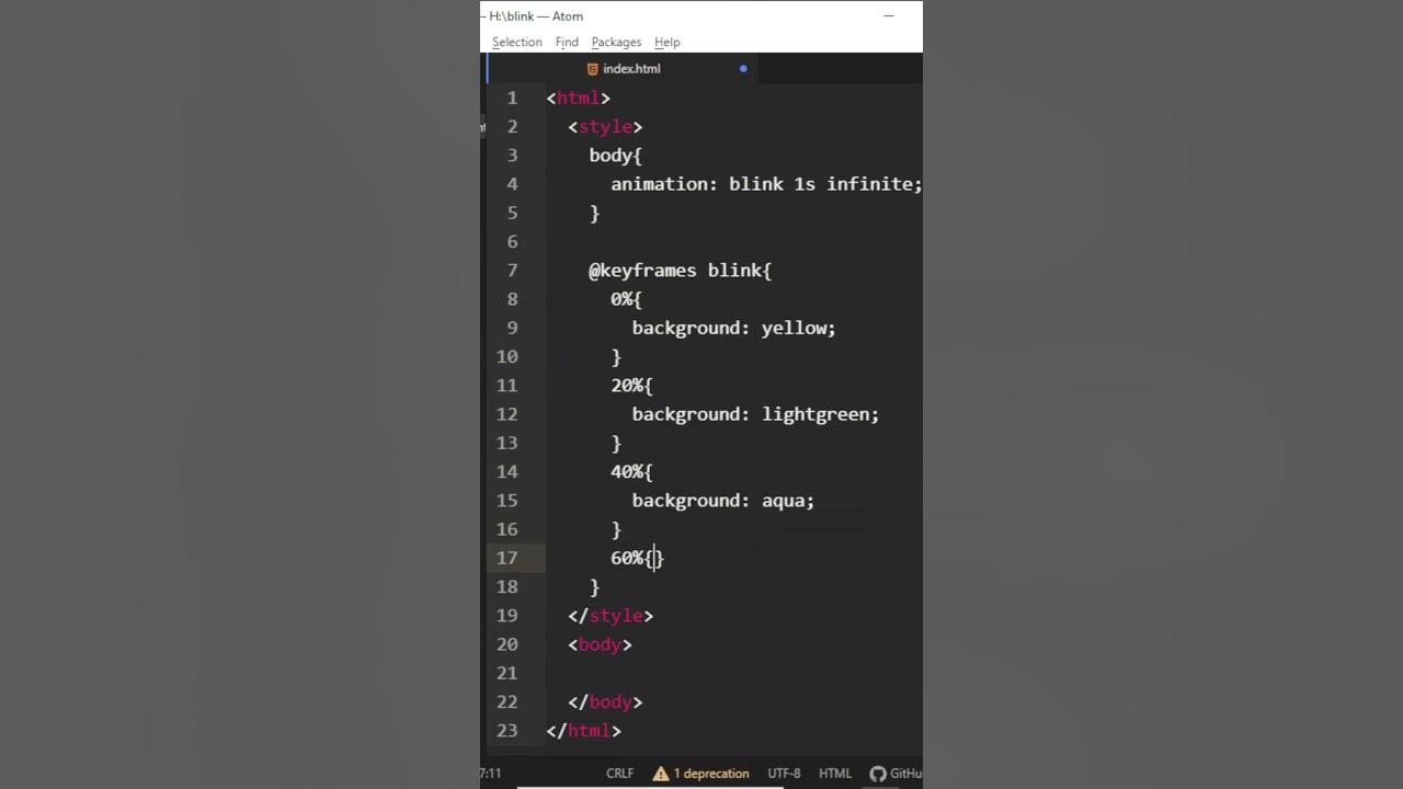 Blinking Background Color Animation Html Css Youtube