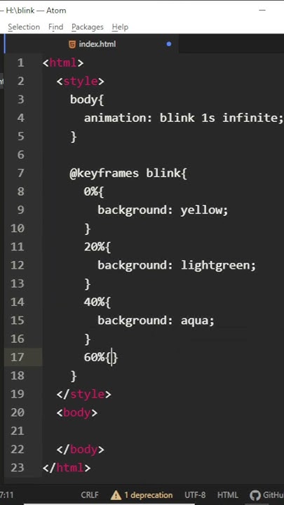Blinking Background Color Animation | HTML CSS - YouTube
