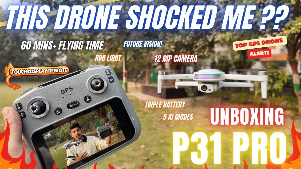 BEST GPS DRONE UNDER BUDGET? 😱 P31 Pro Max Unboxing & 3KM Range Test ...
