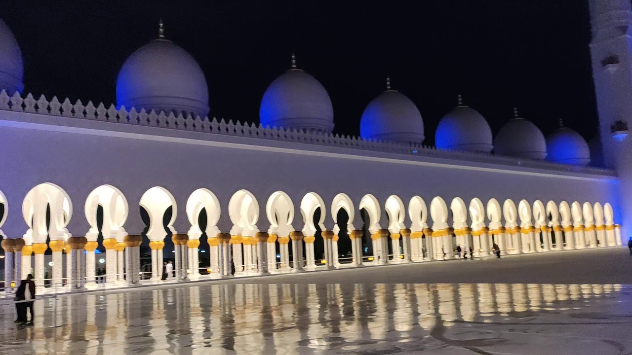Sheikh Zayed Grand Mosque (night view). - YouTube