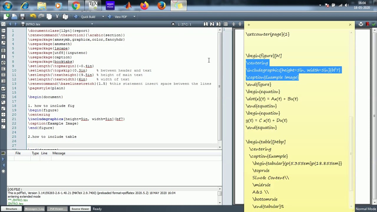 Latex intro(Part 1) .How to include Image,Table,content page in Latex ...