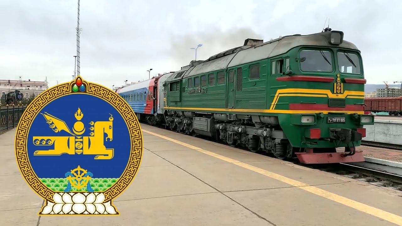 Mongolian passenger train from Ulan-Bator to Irkutsk. Railway in ...