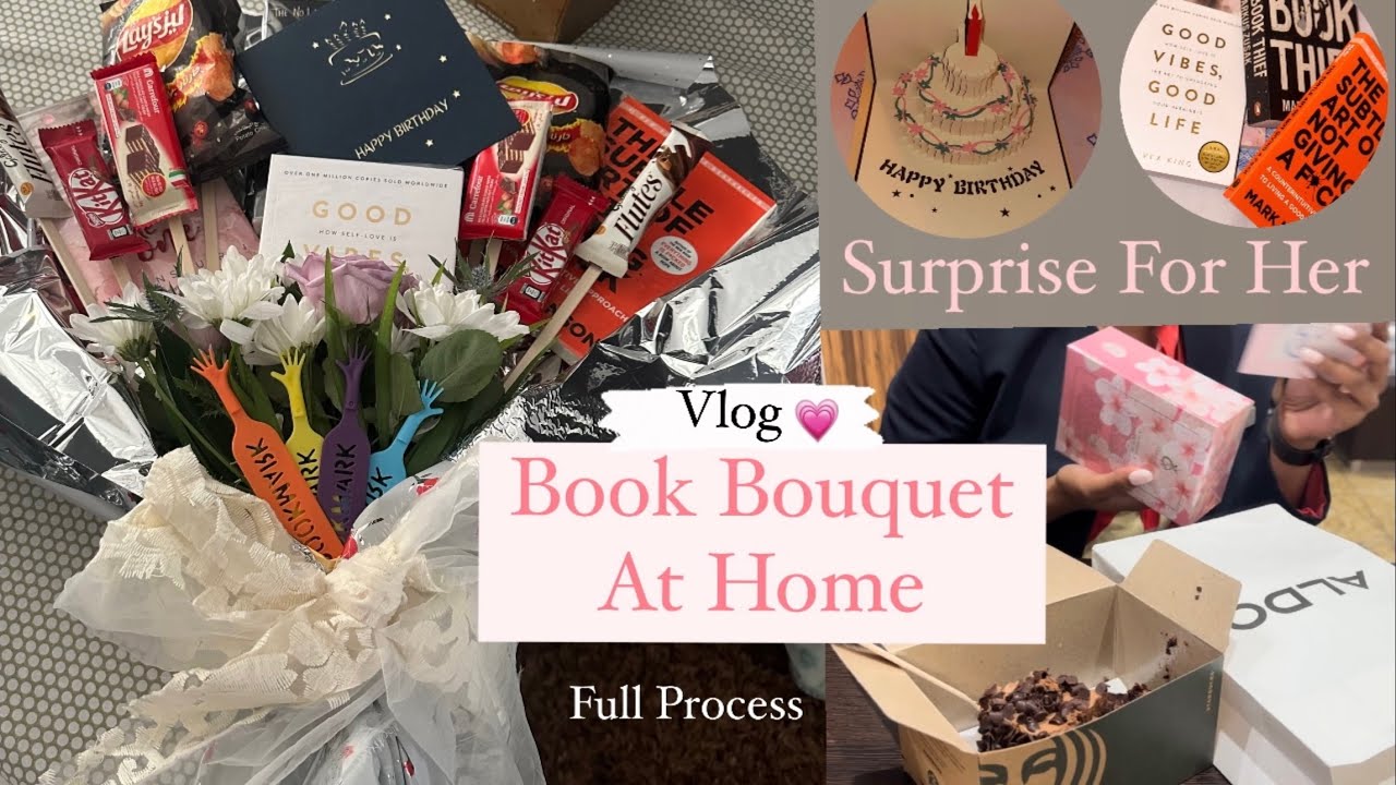 How to make a book bouquet at home | birthday surprise for her 💗 - YouTube