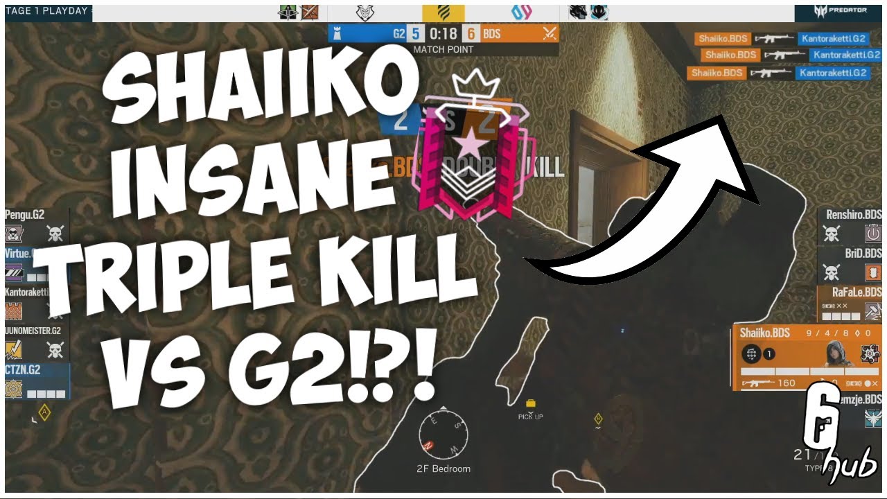 Shaiiko INSANE TRIPLE KILL To Save The Round VS G2!?! | Rainbow Six ...