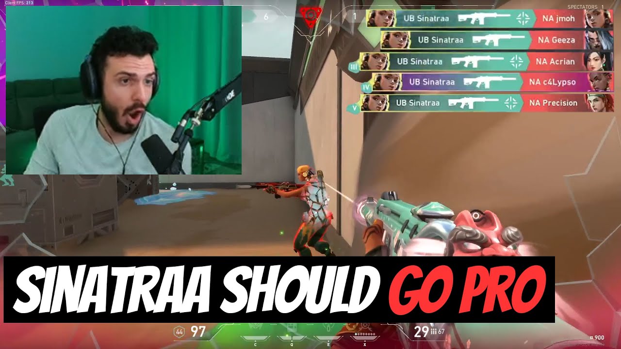 Sinatraa gets CLEAN ACE while "LAGGING" in a Pro Match - YouTube