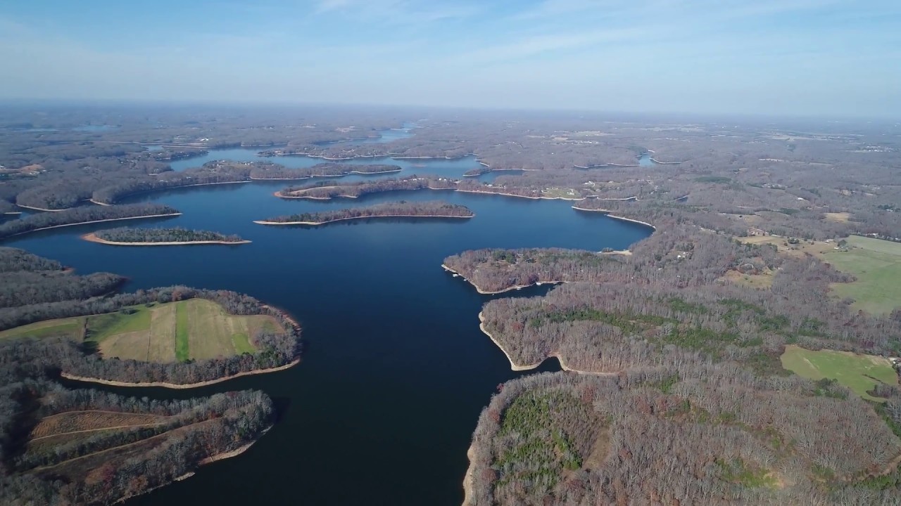 Devils Step Island, 360 degree view from above. Tim's Ford Lake DJI ...