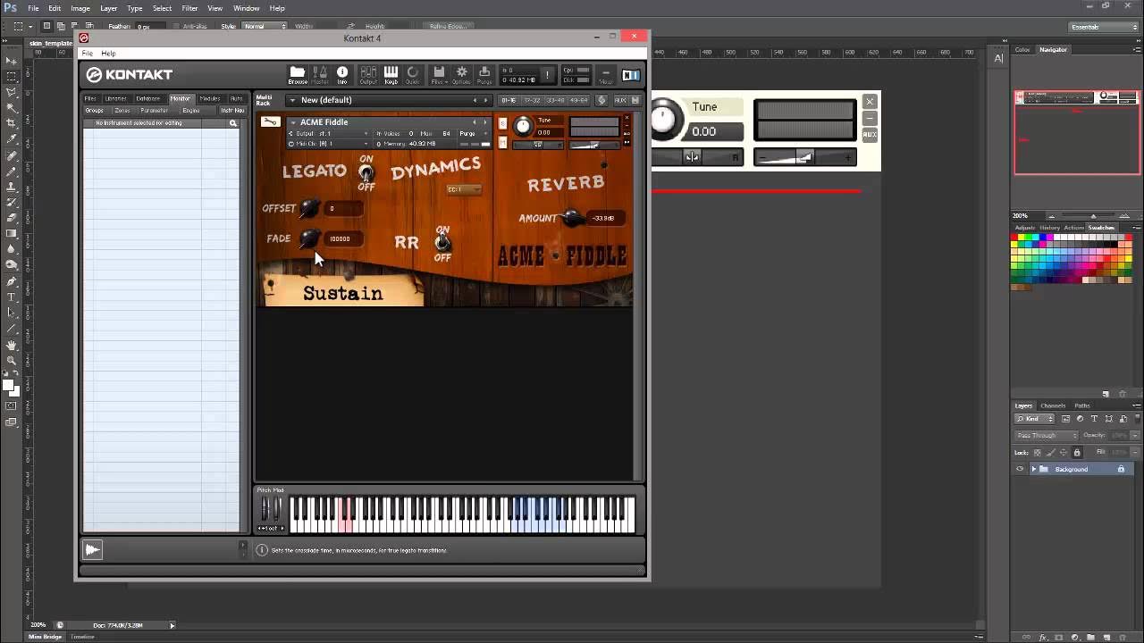Kontakt Scripting Tutorial. GUI. Video 2: Instrument Wallpaper Skin - YouTube