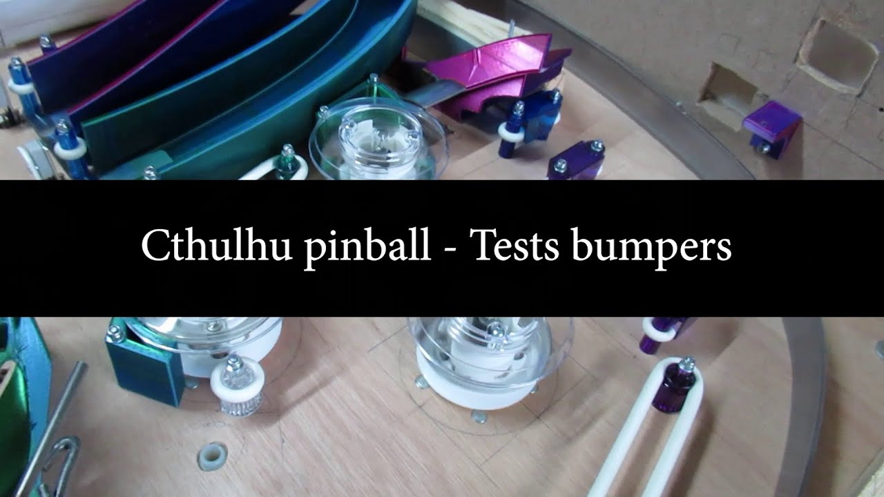 Tests scoop et bumpers Cthulhu pinball - YouTube