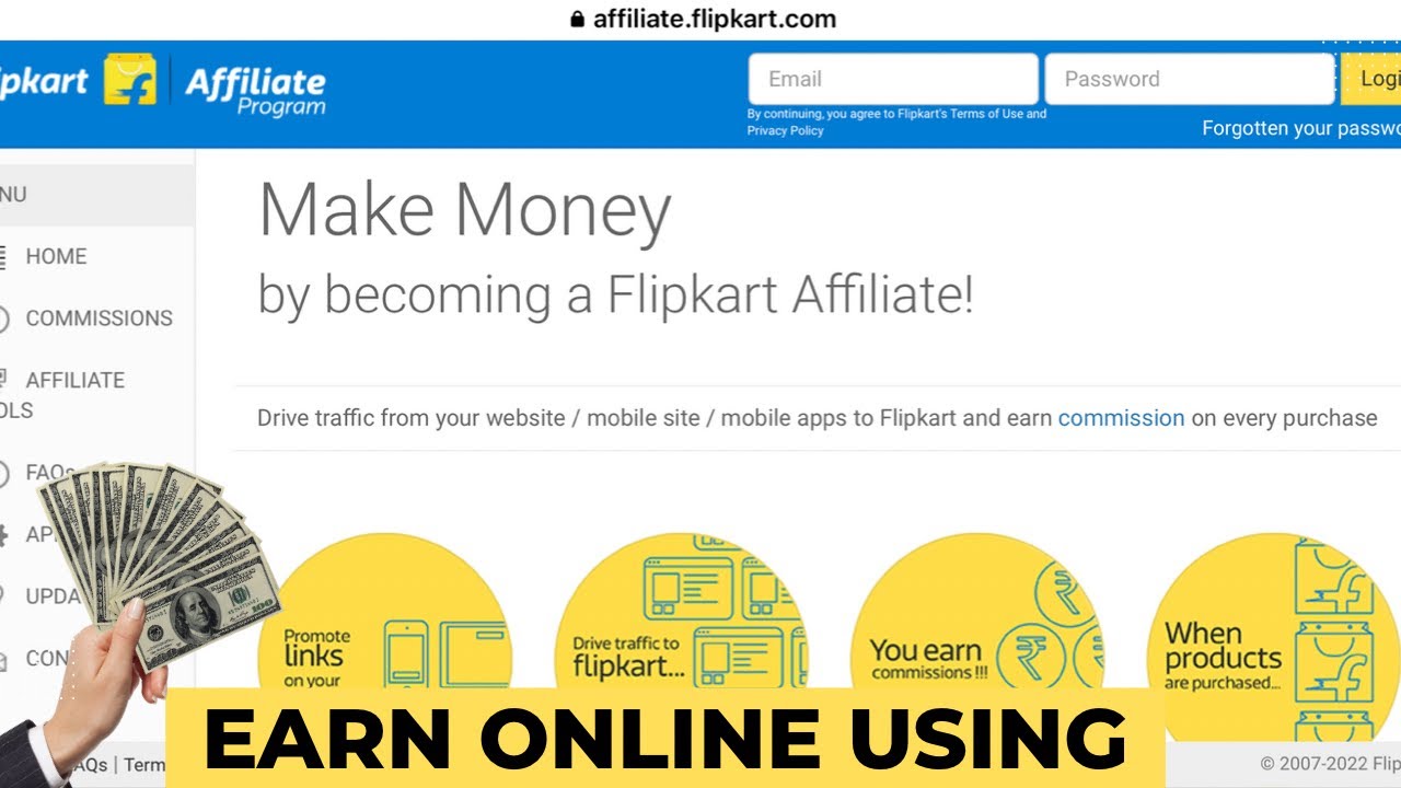 How To Create Flipkart Affiliate Account 2022 | Earn Money | Flipkart ...