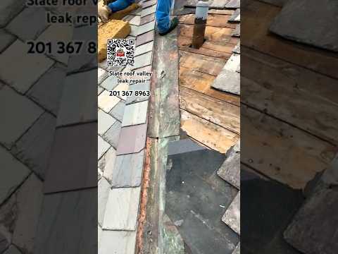 Slate roof valley leak repair #roofingcontractor - YouTube