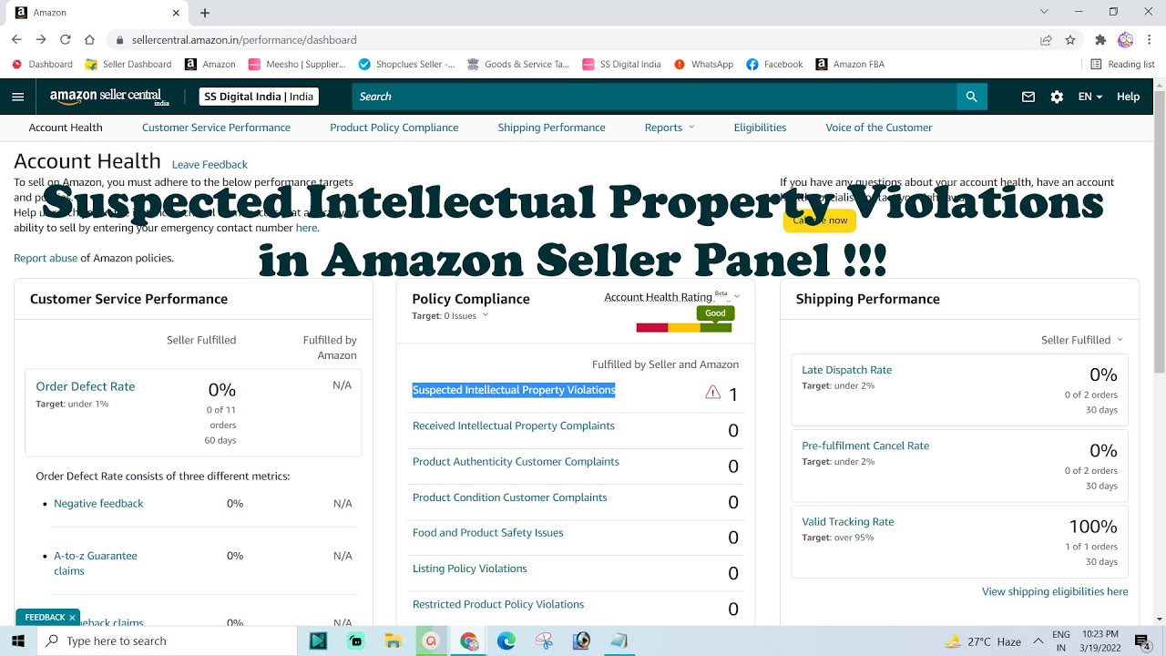 Suspected Intellectual Property Violations in Amazon Seller Panel ...