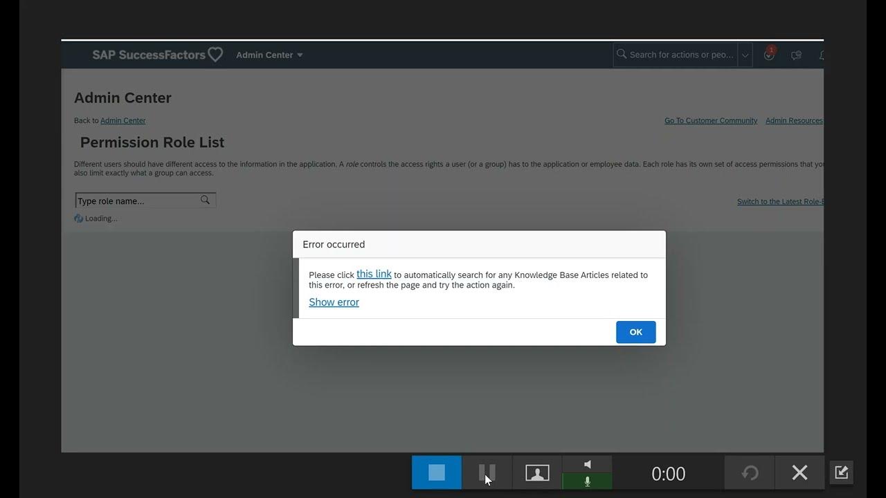 How to Fix - Manage Permission Role List Error - YouTube