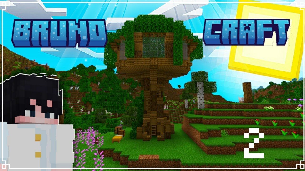 FIZ UMA CASA NA ARVORE NO MINECRAFT- BRUNO CRAFT 02 - YouTube