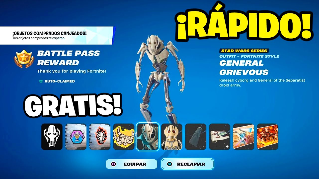 *GUÍA* Como CONSEGUIR la SKIN de GENERAL GRIEVOUS en FORTNITE! 🎁 ...