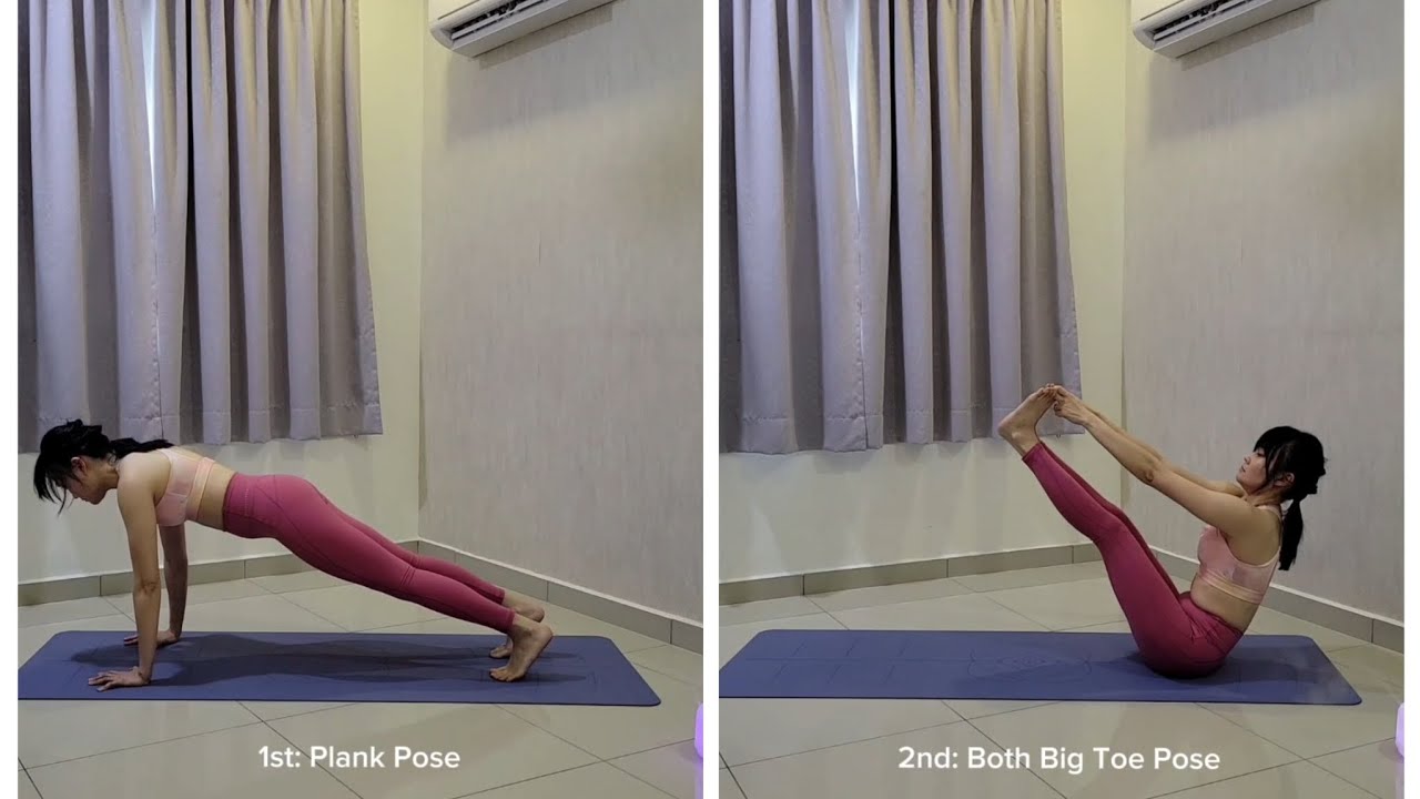 Yoga Core Awaken Pose Tutorial: Plank Pose and Both Big Toe Pose - YouTube
