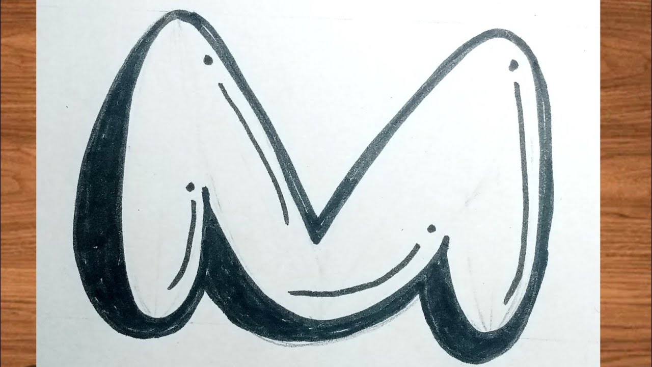 How To Draw Graffiti Bubble Letter M Easy / Drawing Capital Letters For ...