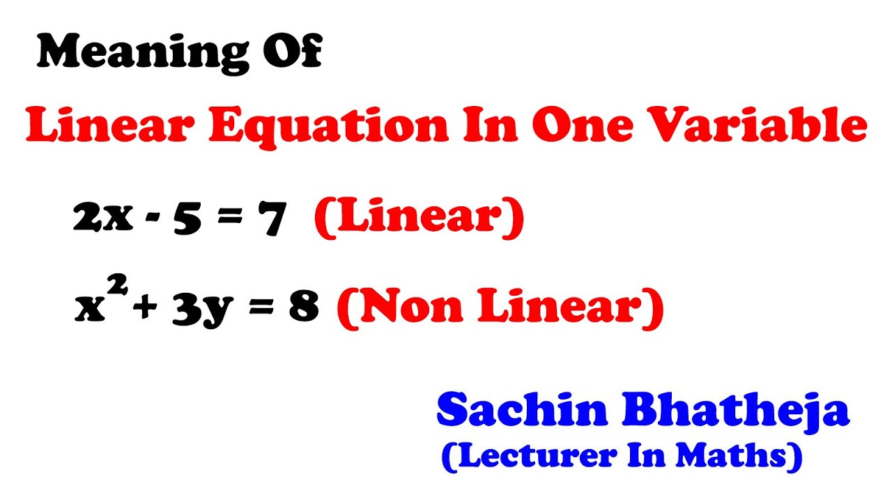 Linear Equation | Introduction and Meaning | Class 6th MGN School Math ...