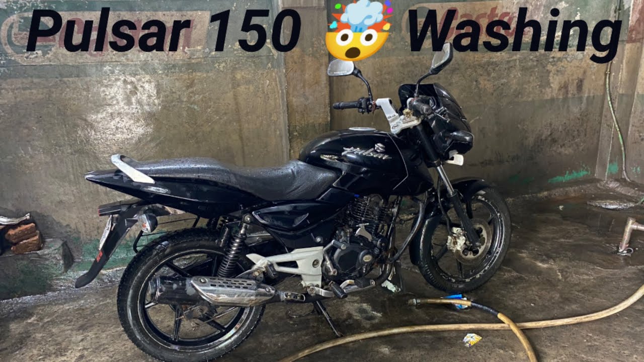 Bike wash || pulsar 150 water wash 🤯 || Bajaj pulsar washing || - YouTube