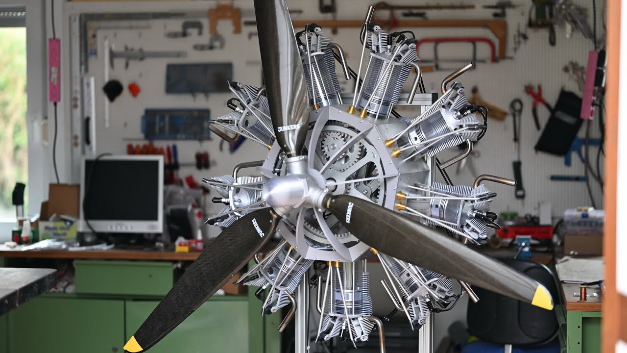 Projekt 9 Zylinder Sternmotor / 9 cylinder radial engine projekt - YouTube
