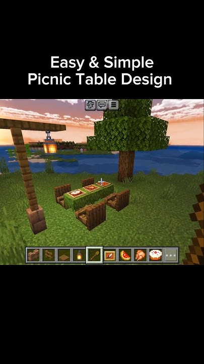 Easy&Simple Picnic Table Design in Minecraft🍉 #minecraft #gaming #build ...
