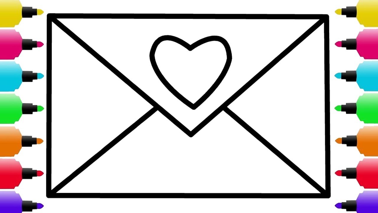 Envelope Drawing & Coloring Pages | Drawing For Children - YouTube