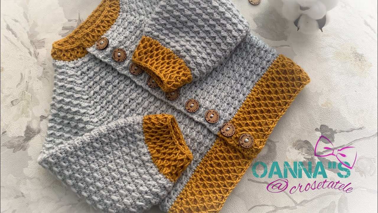 Cardigan crosetat Honeycomb. Tutorial video pas cu pas. - YouTube