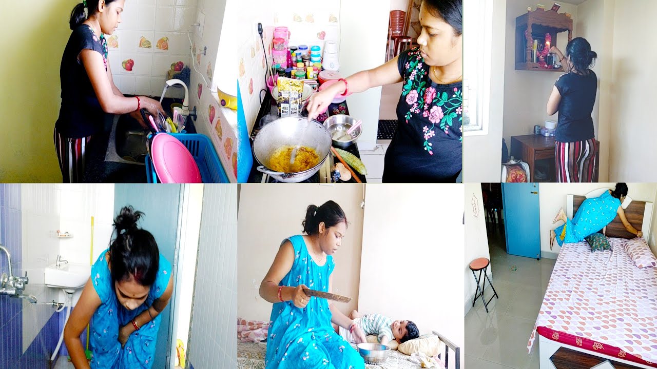 INDIAN MOM DAILY ROUTINE VLOG। DAILY HOUSE CLEANING ROUTINE। Breakfast ...