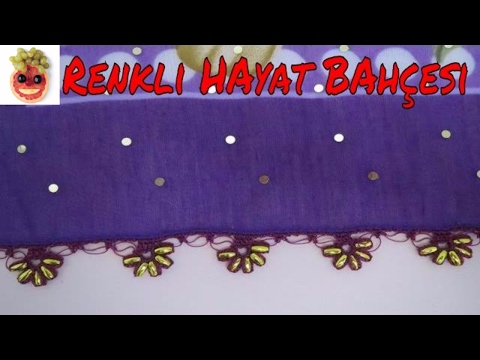 Kolay Arpa Boncuk Oyası Yapılışı ( Örgü Dantel Oya Knitting Stricken)