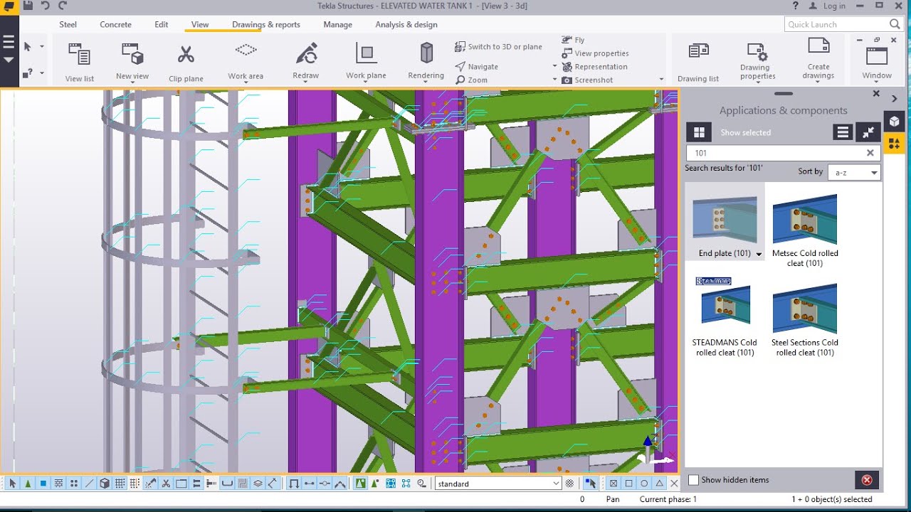Cage Ladder reinforcement in TEKLA STRUCTURES 2016 - YouTube