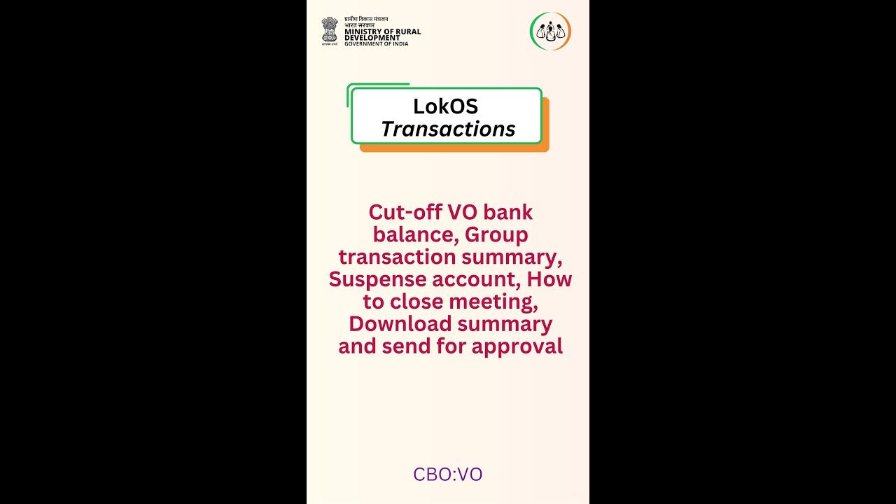 Bank, Group Summary, Suspense A/C, How to close meeting, Download ...