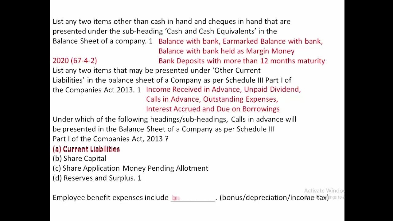 last year papers financial statement part 2 - YouTube