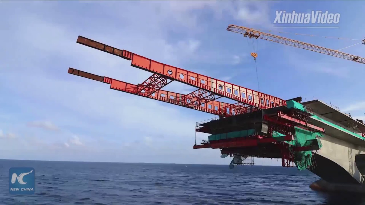 Landmark! Chinese-built bridge about to be completed in Maldives - YouTube