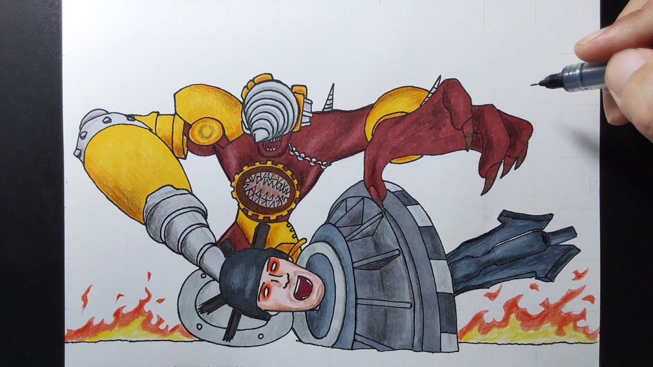 how to draw zombie titan drill man vs astro toilet in skibidi toilet ...