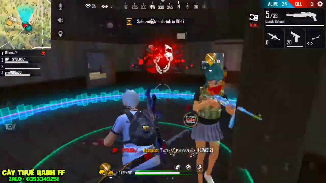 [Highlight Free Fire] Syblus cạo đầu địch | KhangKòy FF - YouTube