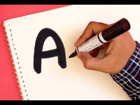 How To Turn Letter A Into Cartoon BEE For Kids - YouTube