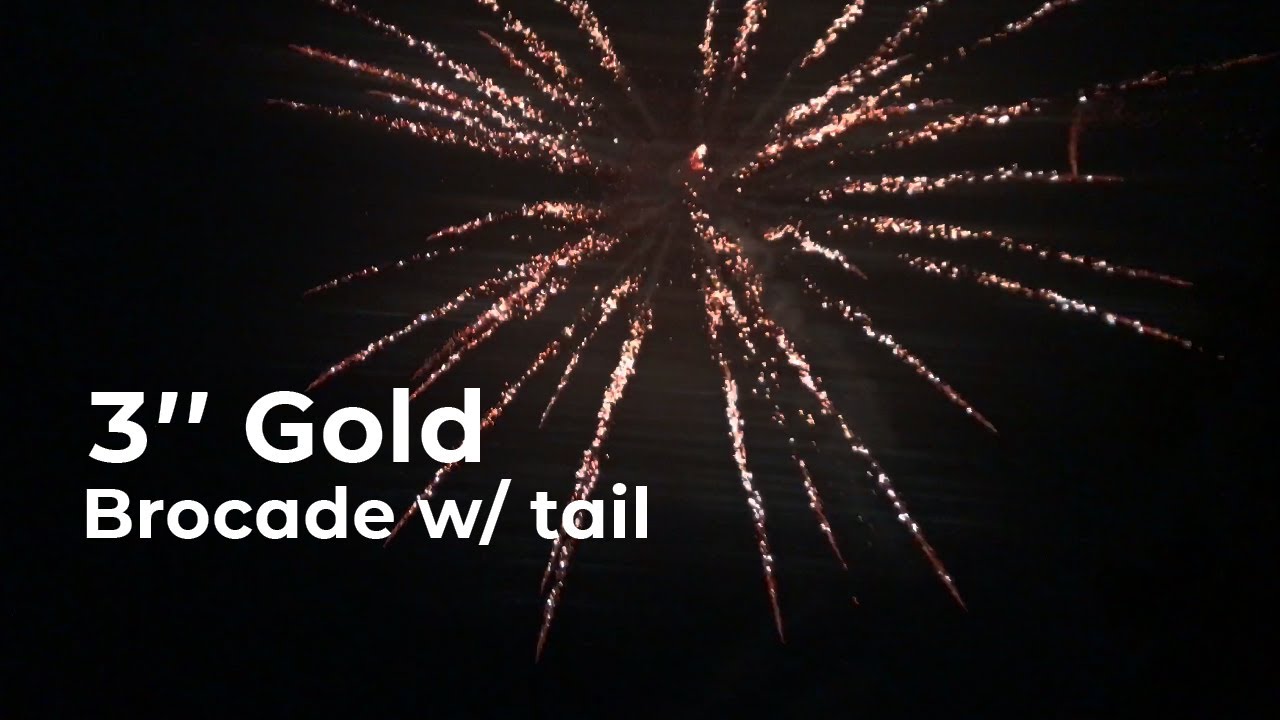 3 inch Firework Shell | Gold Brocade w/ tail - YouTube